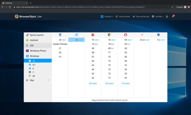 Internet Explorer Testing: Modern IE 6-11, No VMs | BrowserStack