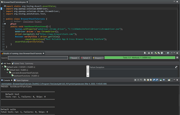 Assert And Verify Methods In Selenium BrowserStack