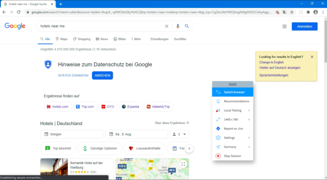 Test websites from different countries | BrowserStack