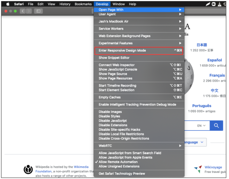 How To Use Safari Devtools For Mobile View Of Website Brwserstack Browserstack