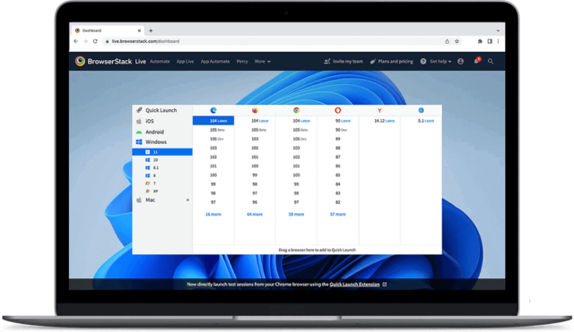 Test on Windows Online, no VMs | BrowserStack