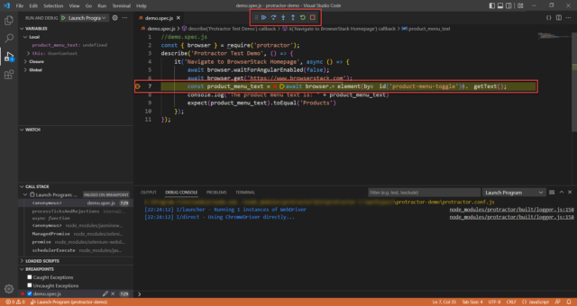 How to Debug Protractor Tests for Selenium Test Automation? | BrowserStack