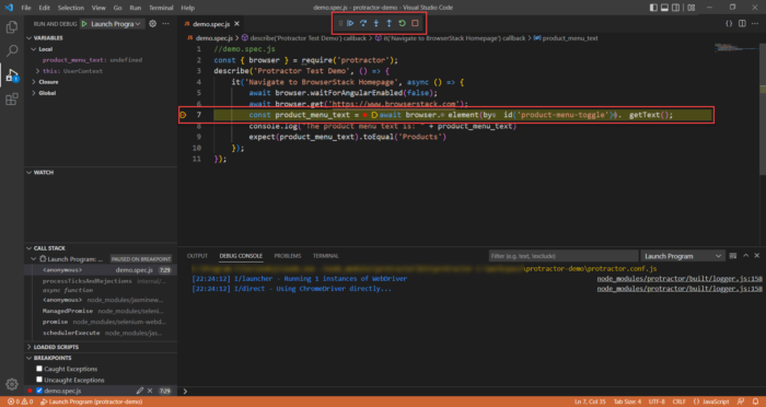How to Debug Protractor Tests for Selenium Test Automation? | BrowserStack
