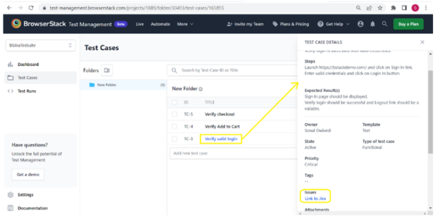 How to create and manage test cases in Jira and BrowserStack Test ...