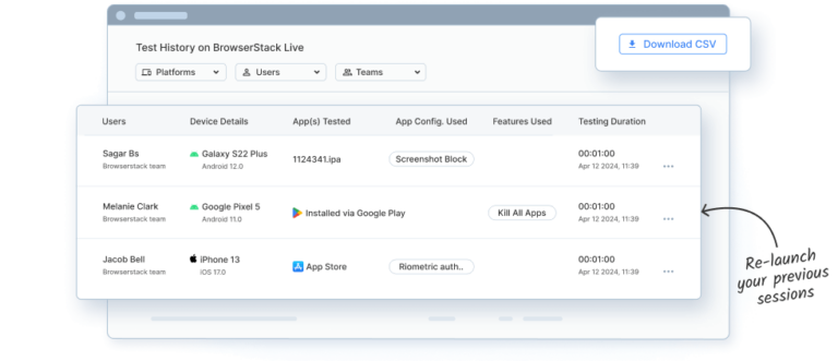 App Live Features - BrowserStack