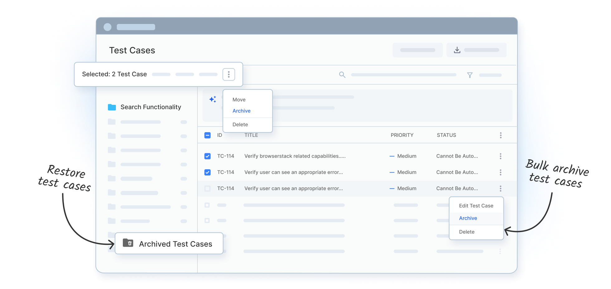 Centralized Test Repository | BrowserStack Test Management | BrowserStack