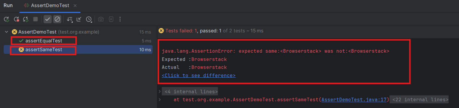 Junit Assert | BrowserStack