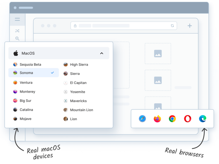 Test on macOS online, no VMs | BrowserStack