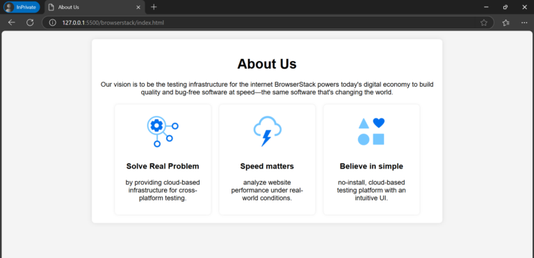 Creating A Responsive About Us Page With Html And Css Example Code Browserstack