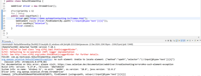 Understanding No Such Element Exception In Selenium Browserstack